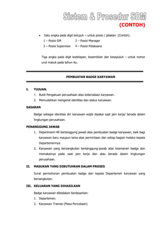 CONTOH SOP SDM Perusahaan (Best Practise) | PDF