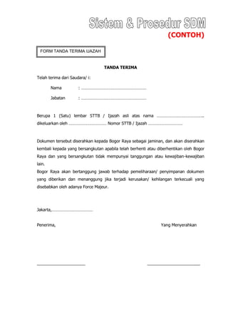CONTOH SOP SDM Perusahaan (Best Practise) | PDF