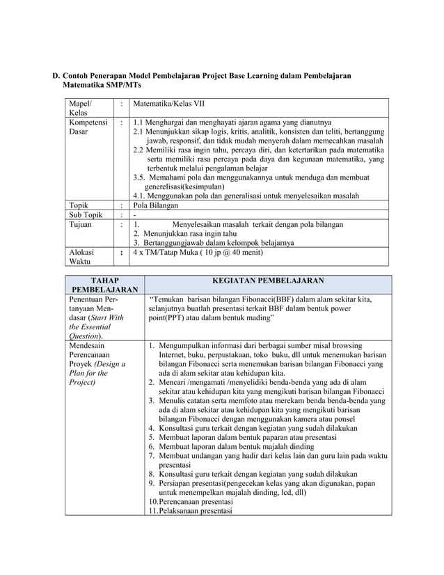 Contoh Skenario Pembelajaran | DOC