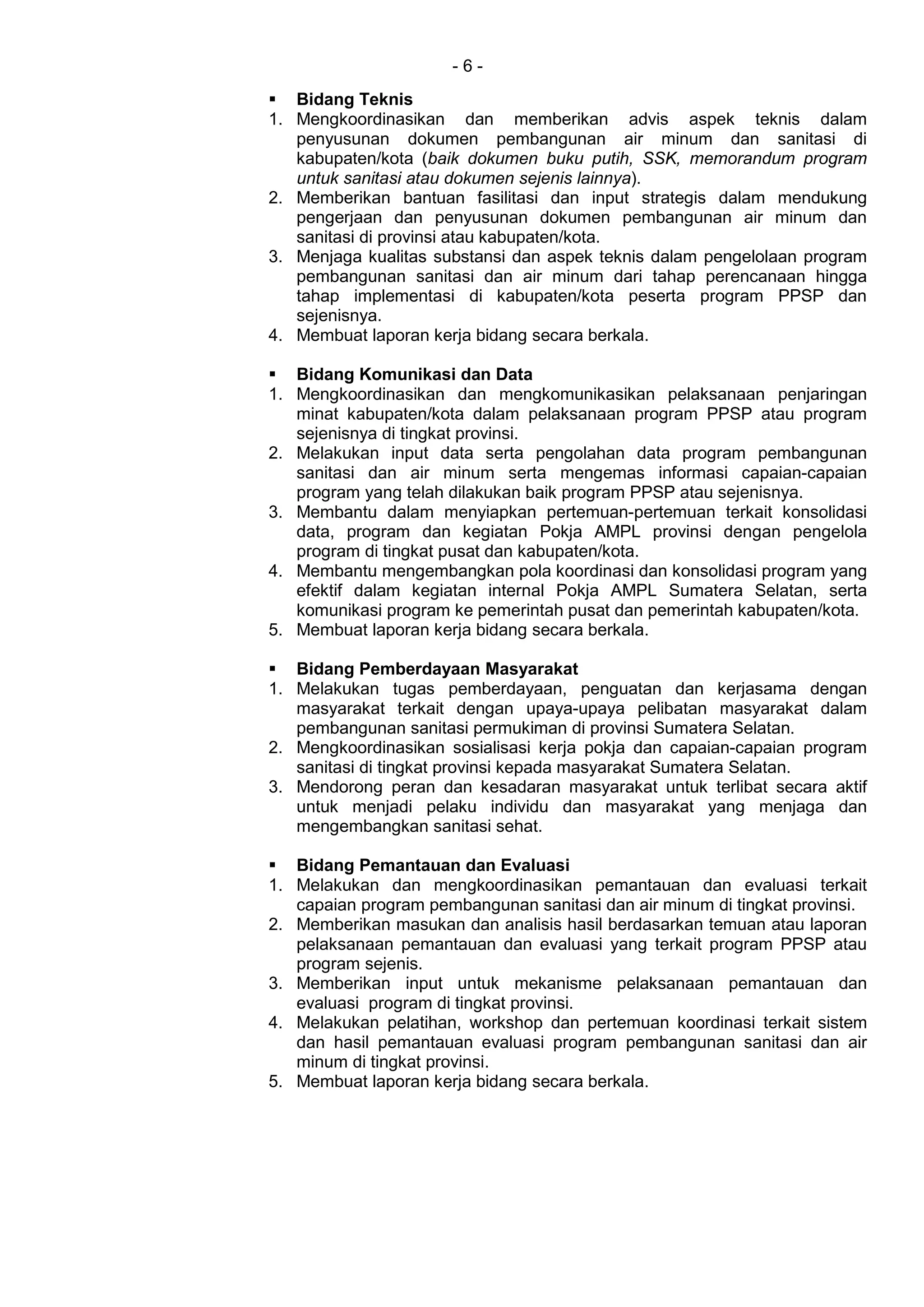 Contoh SK Gubernur Pembentukan Pokja AMPL Povinsi | PDF
