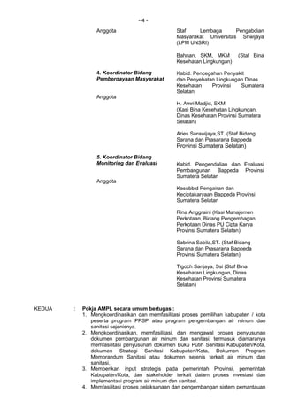 Contoh SK Gubernur Pembentukan Pokja AMPL Povinsi | PDF