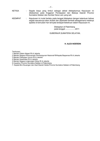 Contoh SK Gubernur Pembentukan Pokja AMPL Povinsi | PDF