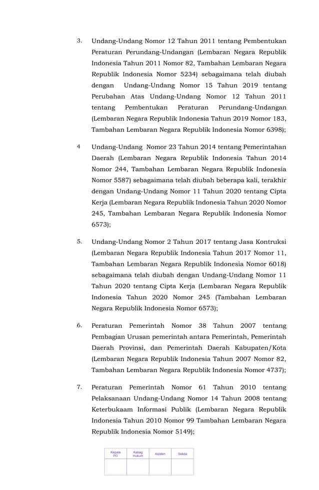 CONTOH SK BUPATI RENCANA INDUK PEMERINTAH | PDF