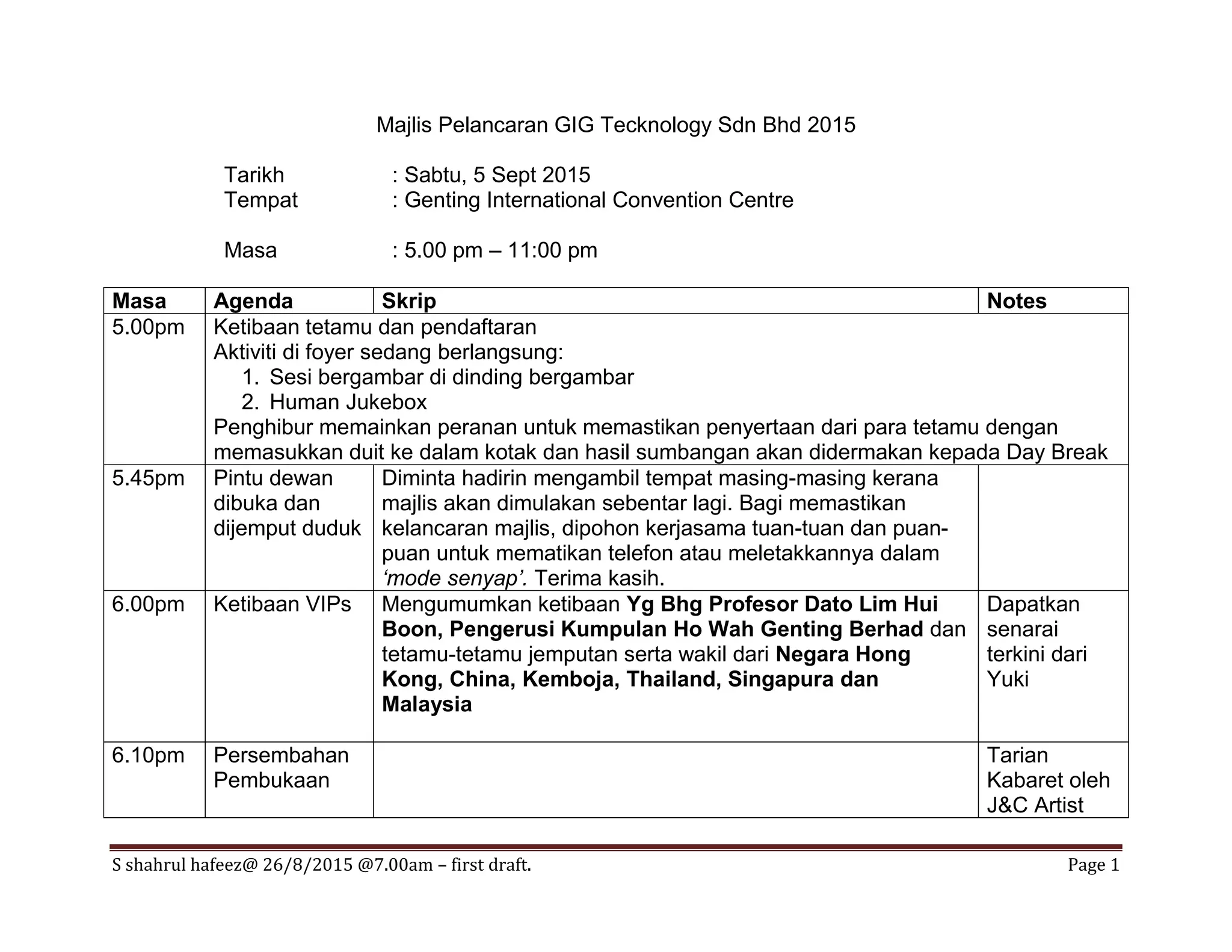 TEKS PENGACARA MAJLIS / MAJLIS RASMI / TIDAK RASMI | DOCX