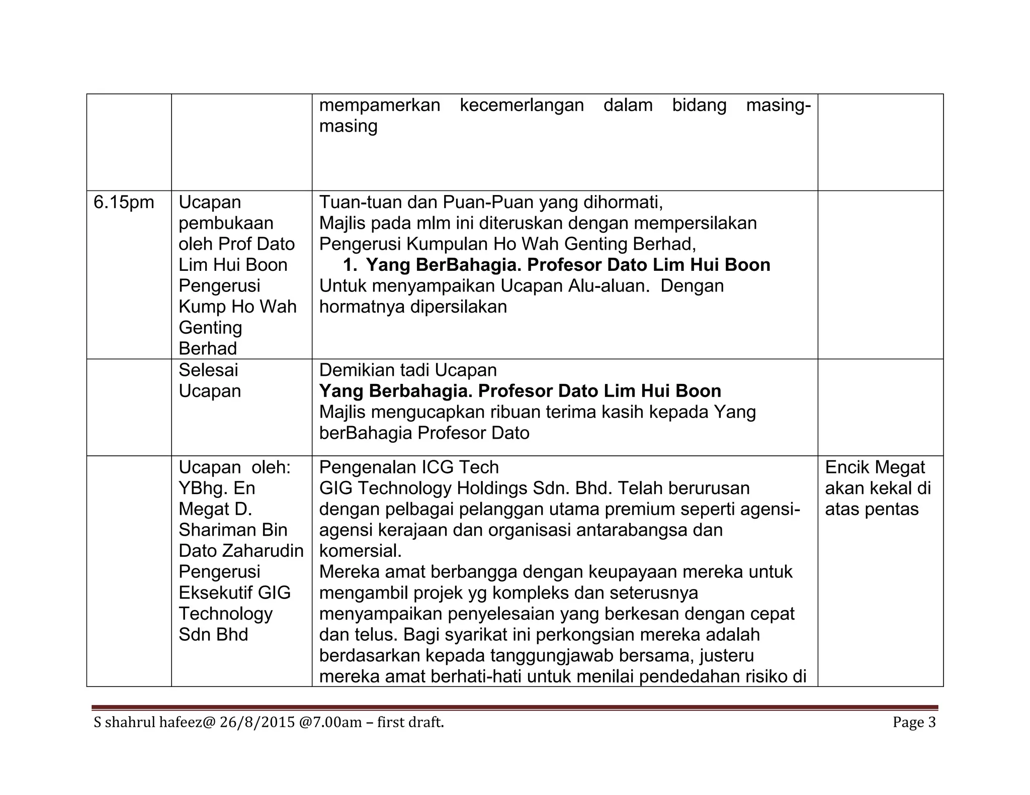 TEKS PENGACARA MAJLIS / MAJLIS RASMI / TIDAK RASMI | DOCX