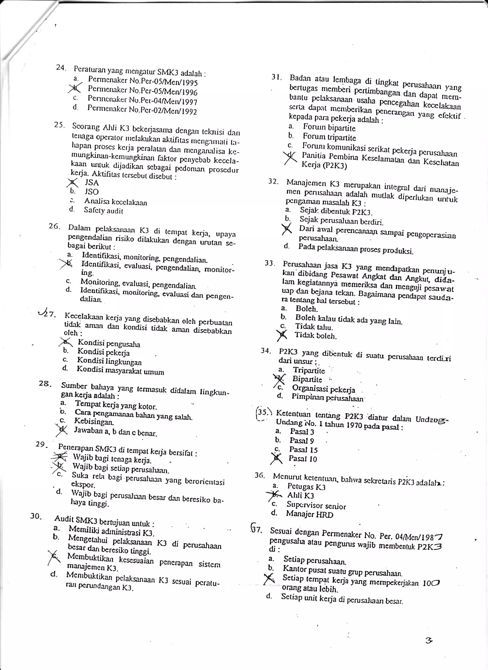 Contoh Soal-soal Ahli K3 Umum | PDF