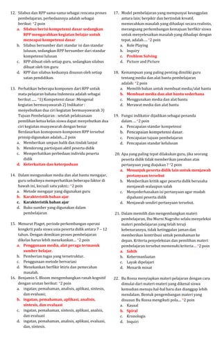 Soal AKG-Madrasah 2024 contoh AKG kemenag | PDF