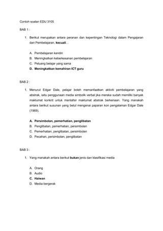 Contoh soalan edu 3105 | DOCX