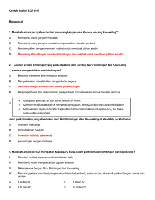Contoh soalan edu 3107 | PDF