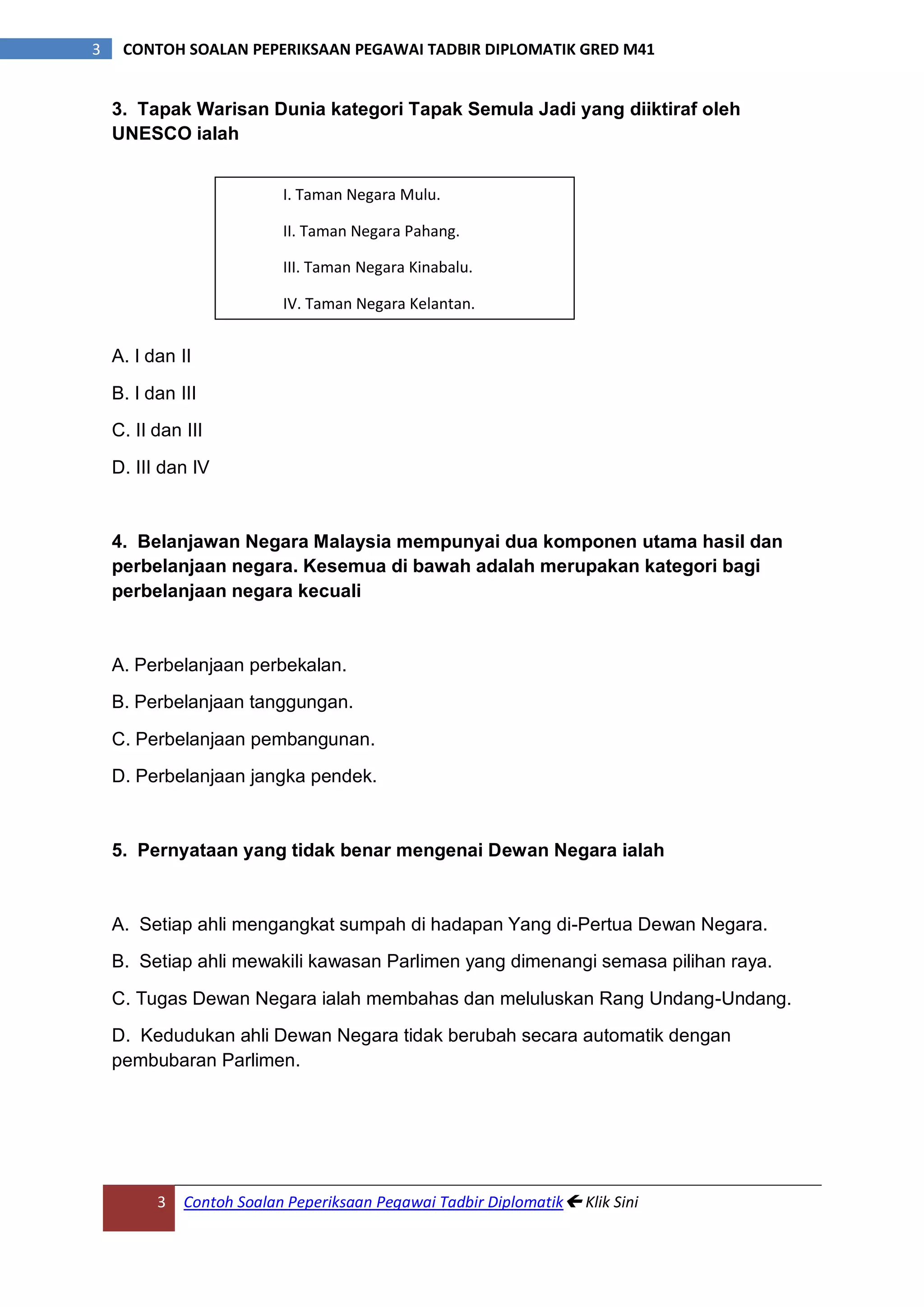 Contoh Soalan PTD Seksyen Pengetahuan AM 2018/2019 | PDF