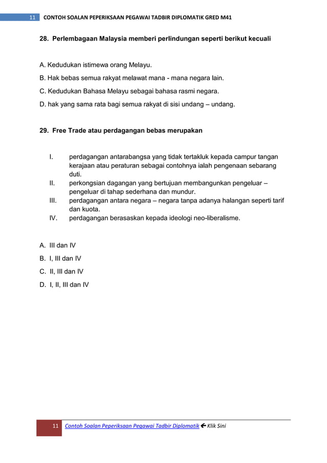 Contoh Soalan PTD Seksyen Pengetahuan AM 2018/2019 | PDF