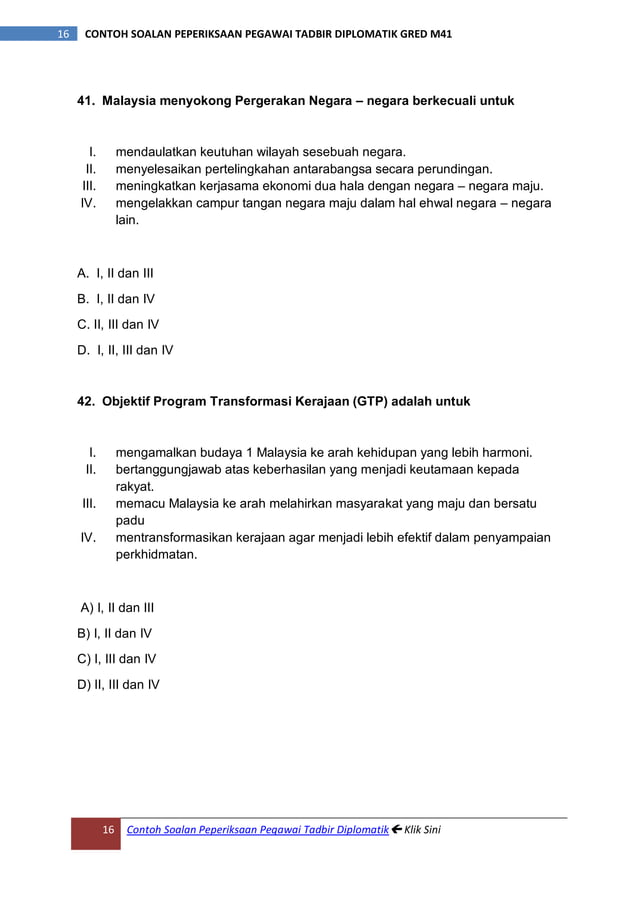 Contoh Soalan PTD Seksyen Pengetahuan AM 2018/2019 | PDF