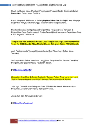 Contoh Soalan PTD Seksyen Pengetahuan AM 2018/2019 | PDF