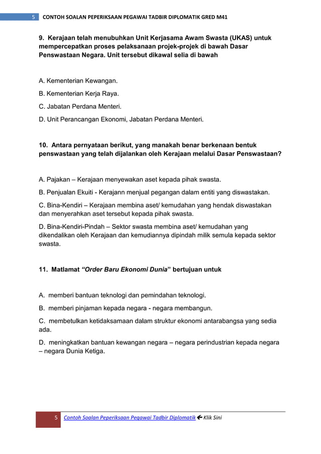Contoh Soalan PTD Seksyen Pengetahuan AM 2018/2019 | PDF