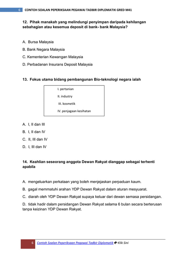 Contoh Soalan PTD Seksyen Pengetahuan AM 2018/2019 | PDF