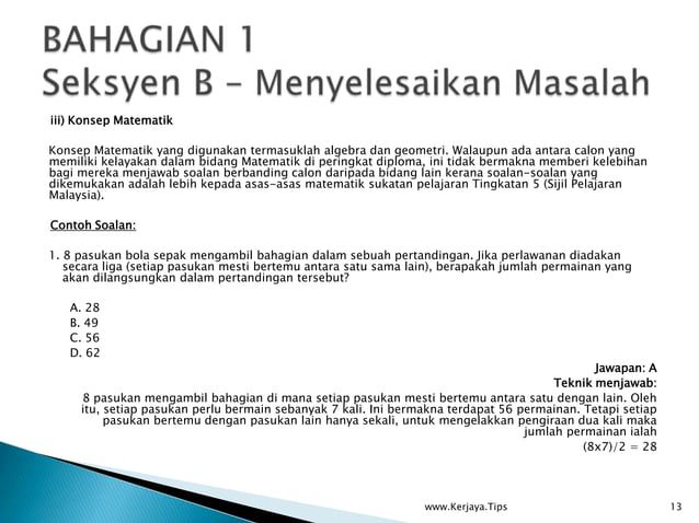Contoh Soalan Peperiksaan Penolong Akauntan Gred W27 | PPTX