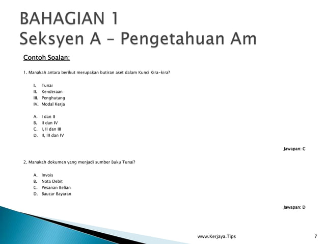 Contoh Soalan Peperiksaan Penolong Akauntan Gred W27 | PPTX