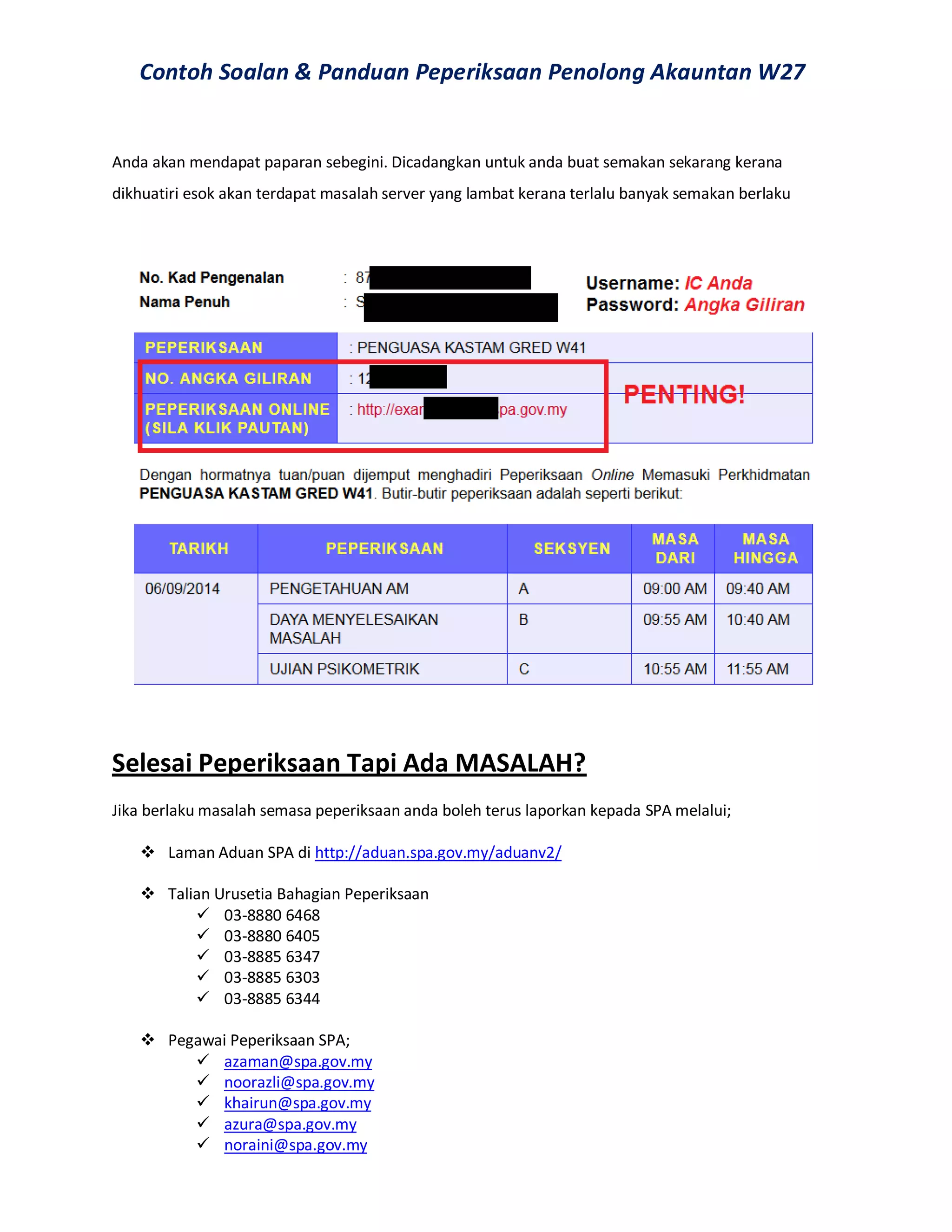 Contoh Soalan Peperiksaan Penolong Akauntan W27 | PDF