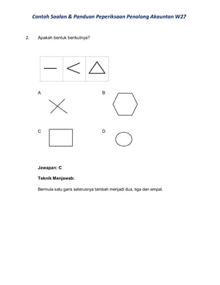 Contoh Soalan Peperiksaan Penolong Akauntan W27 | PDF