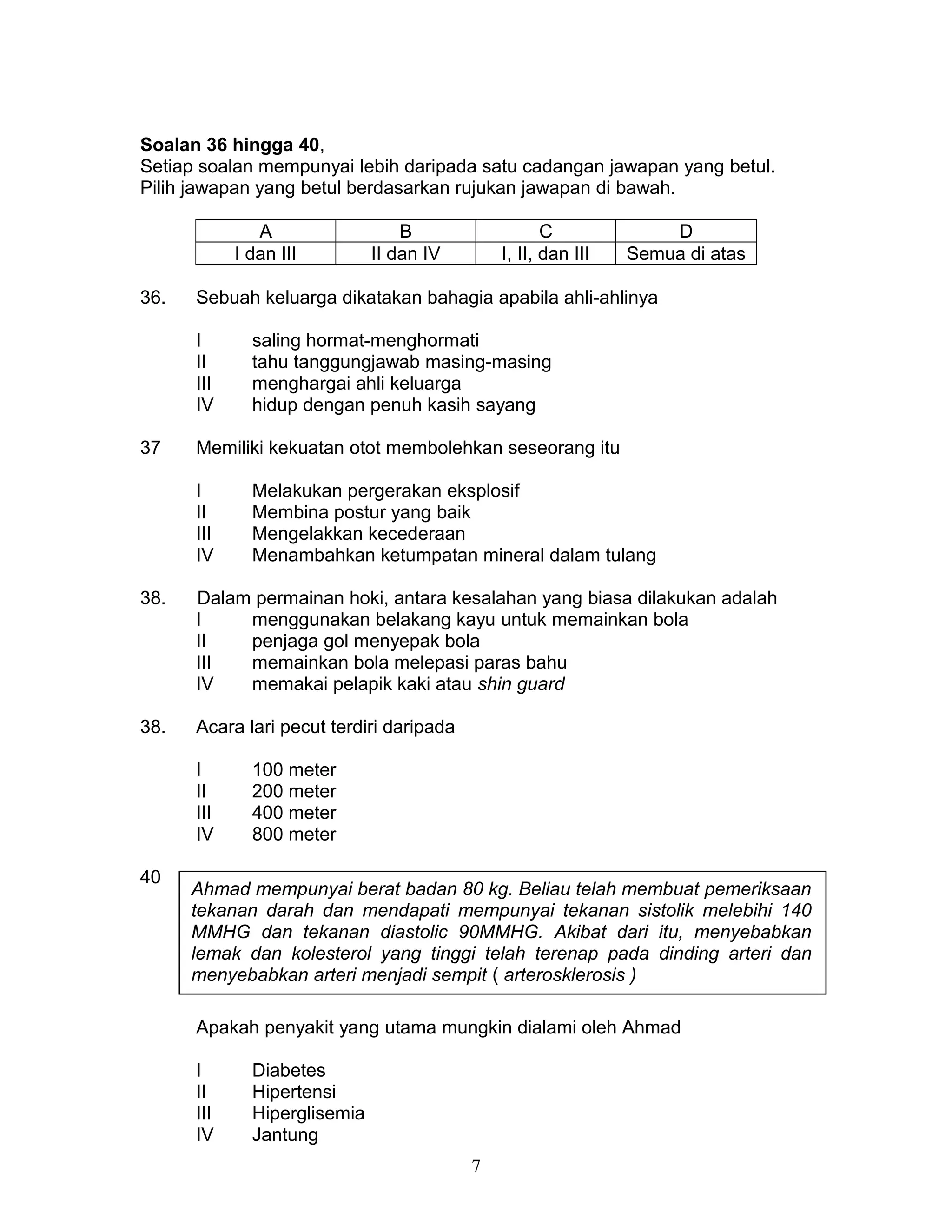 Contoh soalan pjk tahun 5 | DOC