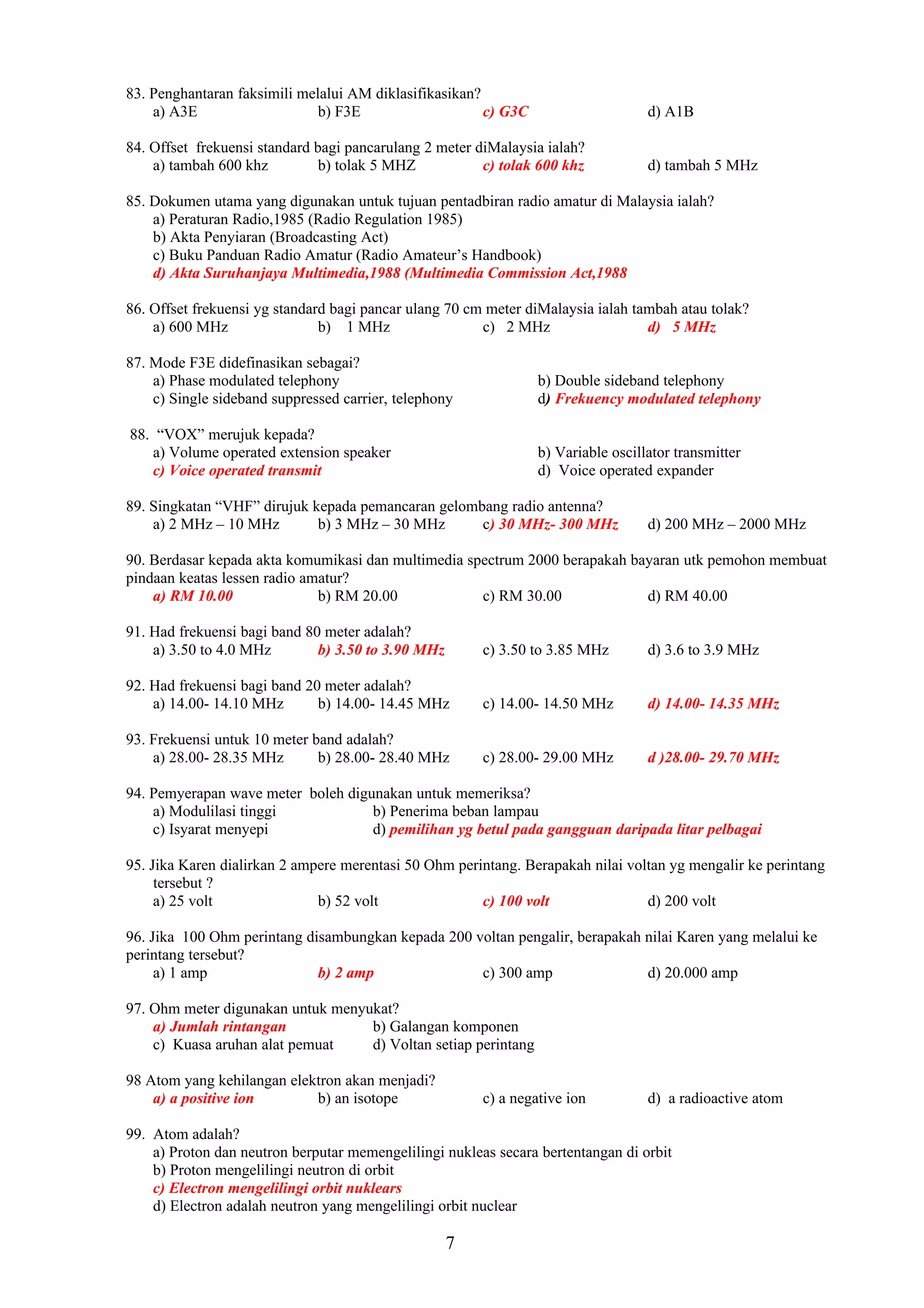 Contoh soalan rae bm arcs (102 q) | PDF
