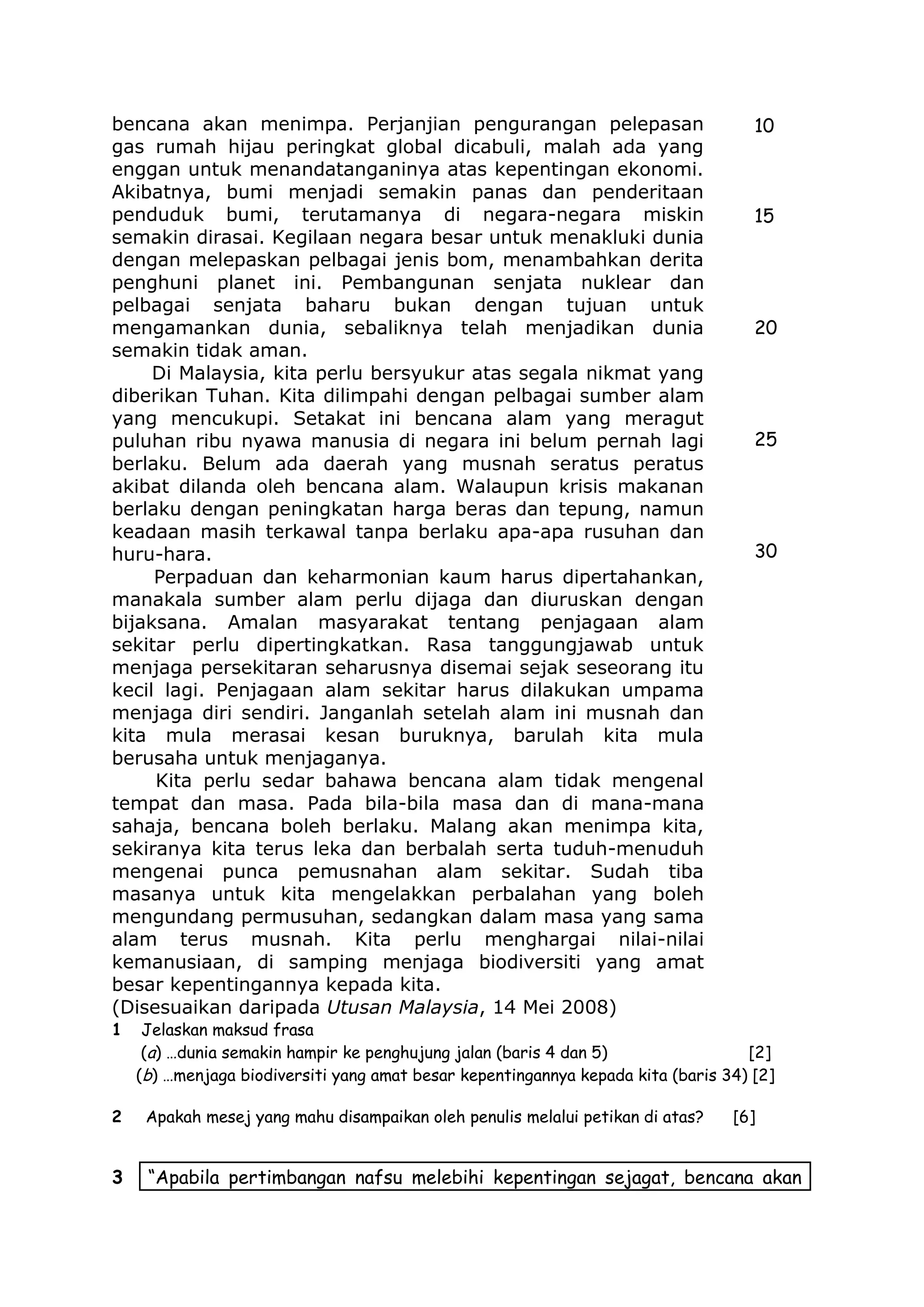 Contoh soalan stpm baharu | DOCX