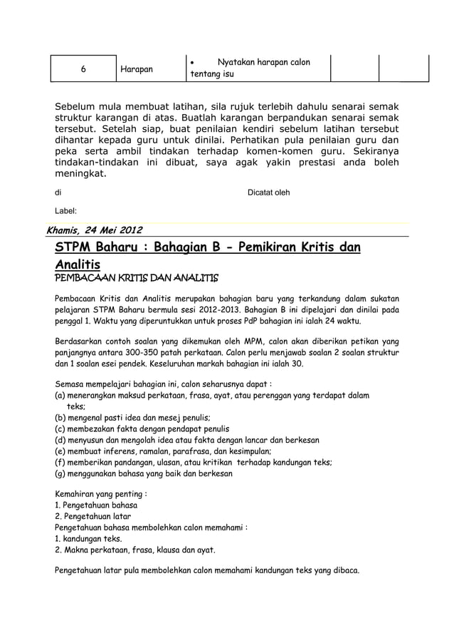 Contoh soalan stpm baharu | DOCX