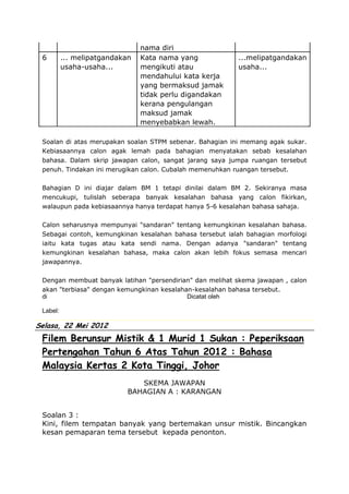 Contoh soalan stpm baharu | DOCX