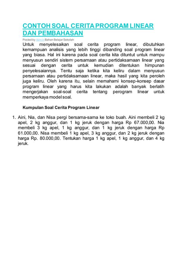 Contoh soal cerita_program_linear_dan_pe | DOCX