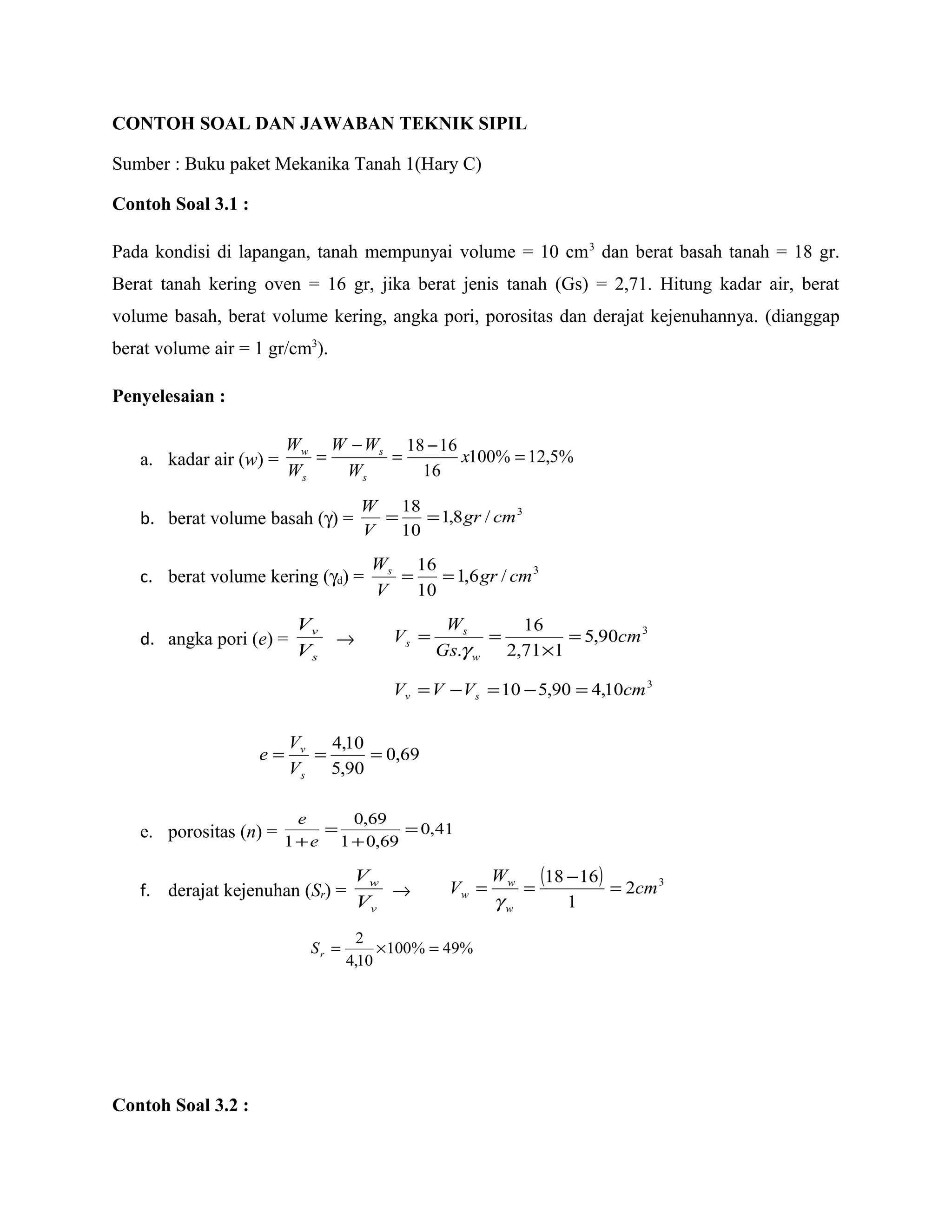Contoh soal dan_jawaban_teknik_sipil | DOC