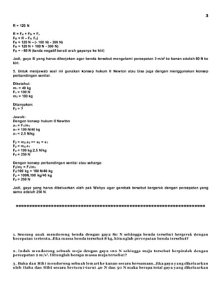 Contoh soal dan jawaban tentang gaya | DOCX