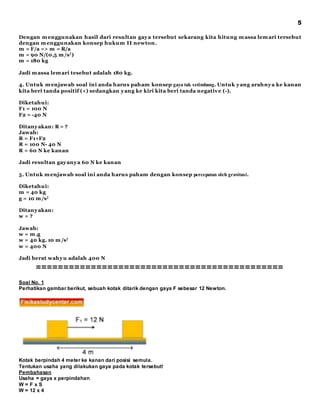 Contoh soal dan jawaban tentang gaya | DOCX