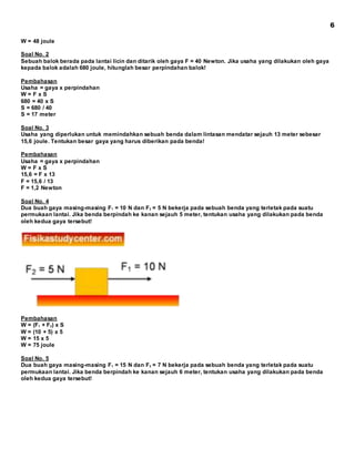 Contoh soal dan jawaban tentang gaya | DOCX