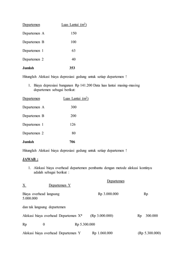 Contoh soal dan penyelesaian departementalisasi bop | DOCX