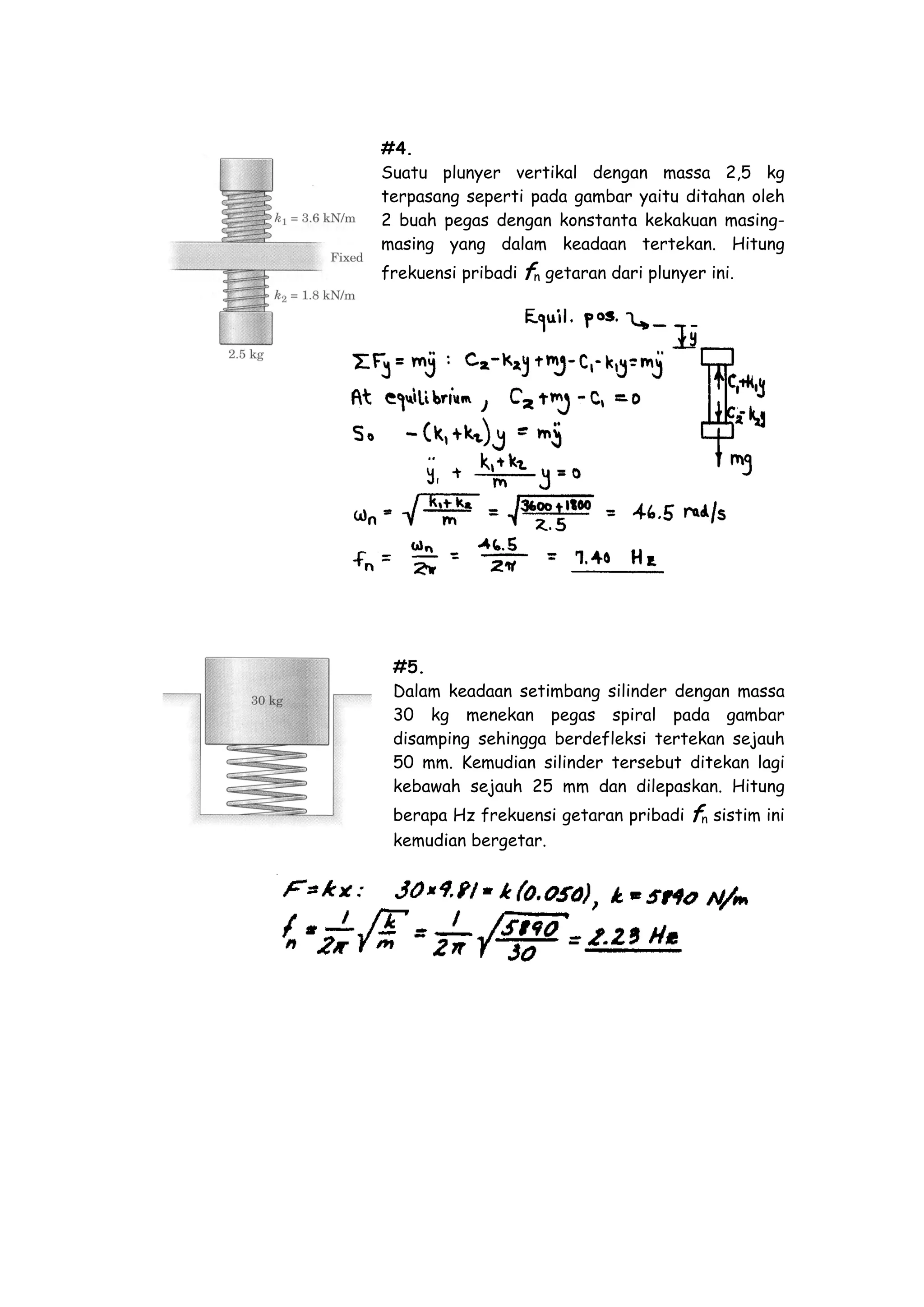 Contoh soal getaran bebas tanpa redaman | PDF
