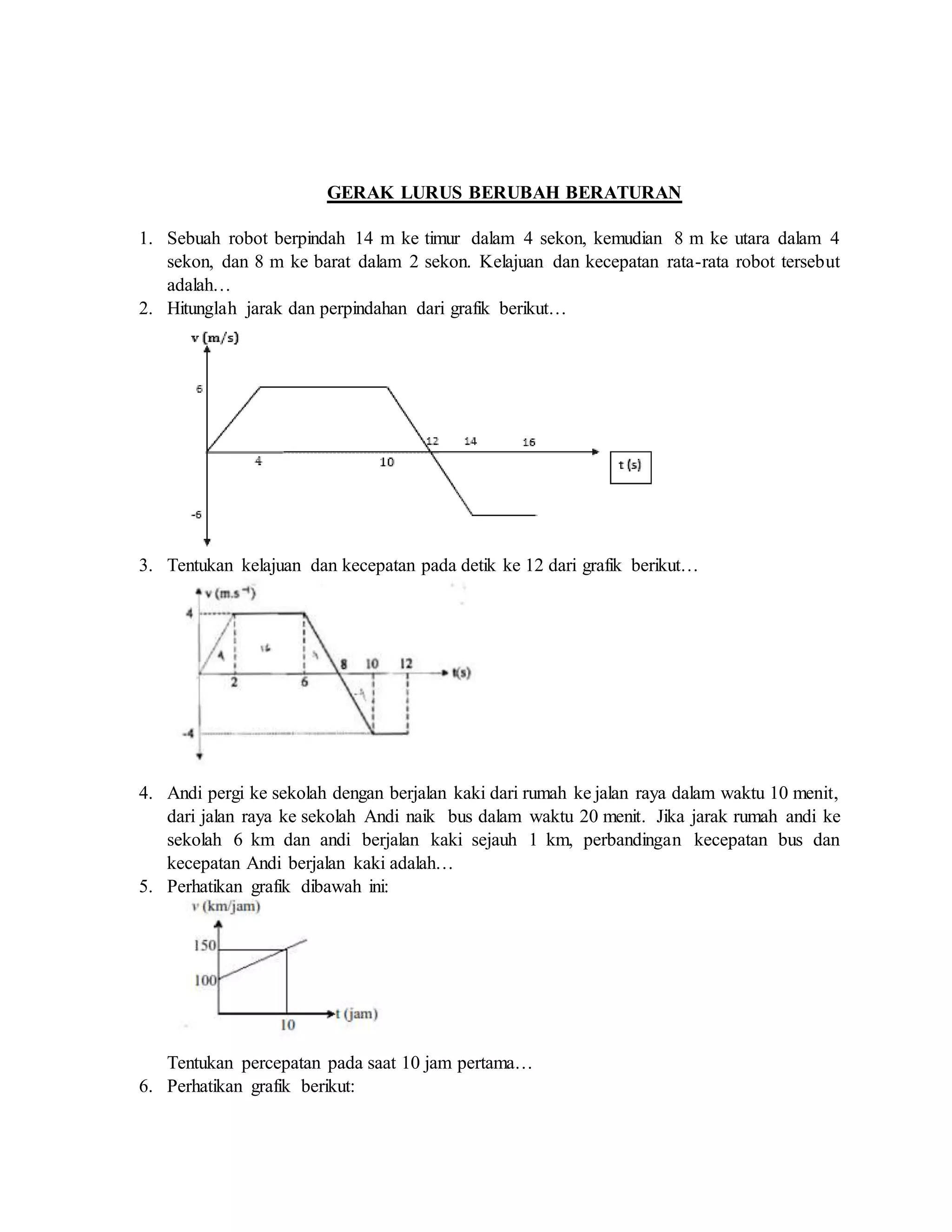 Contoh soal glb dan glbb | DOCX