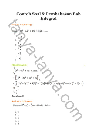 Contoh soal integral | PDF