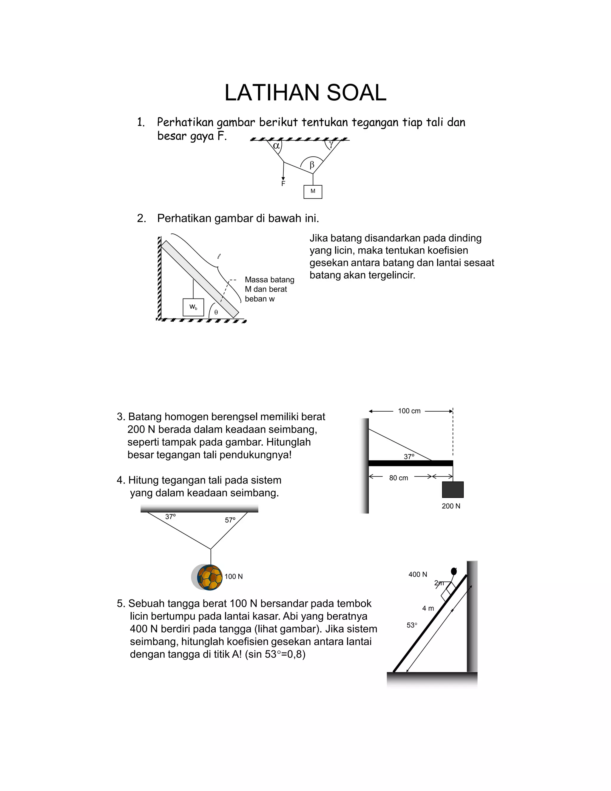 Contoh soal keseimbangan | DOCX