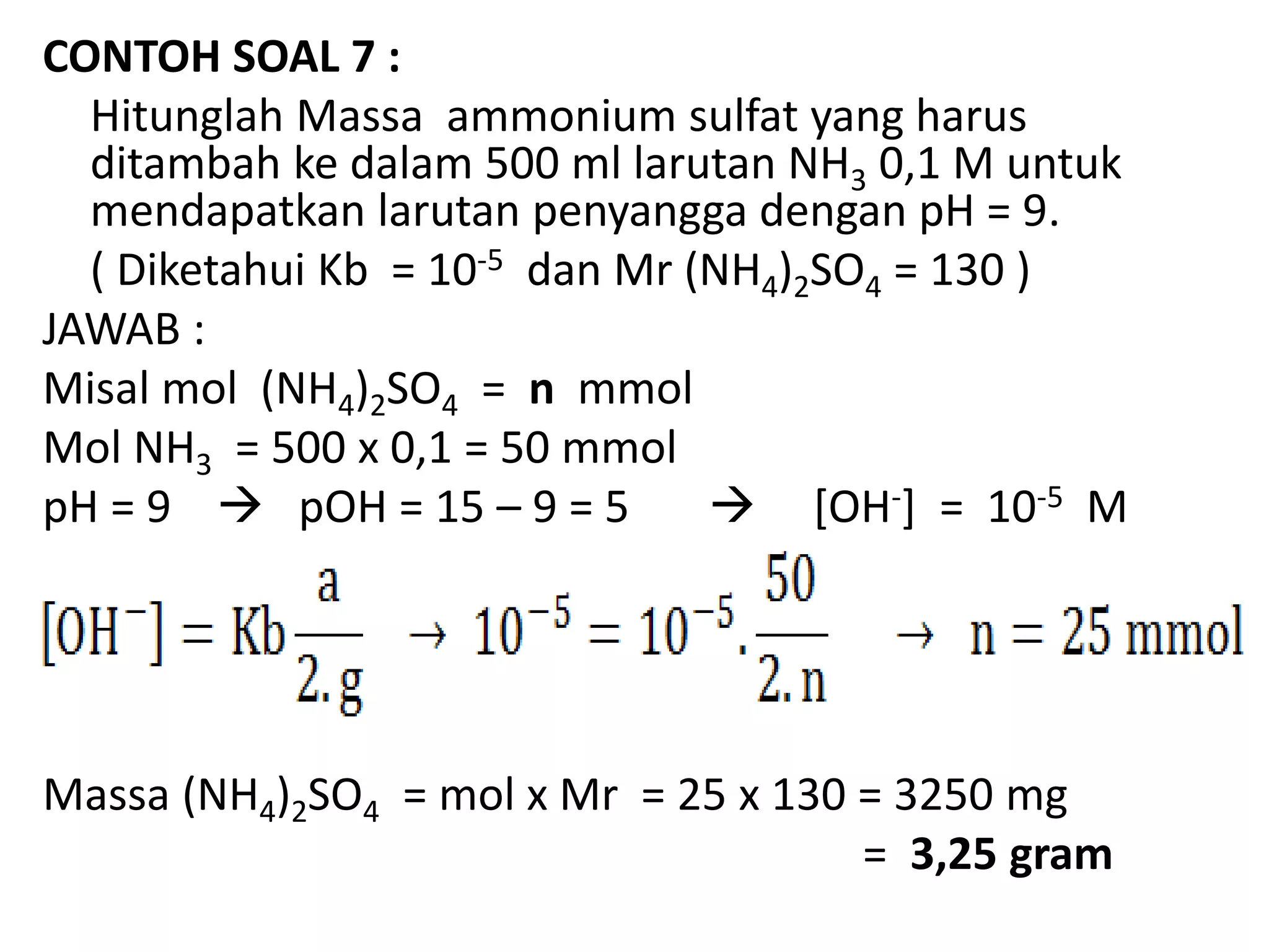 Contoh soal larutan penyangga | PPTX