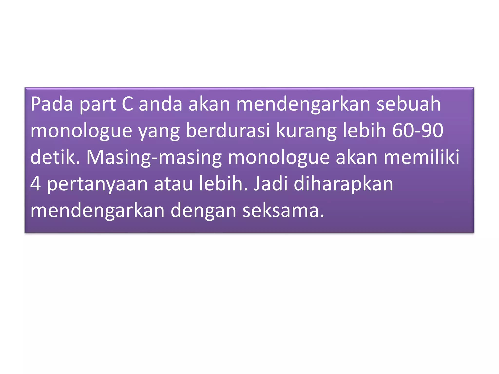 Contoh soal listening TOEFL PBT PART 3 | PPTX