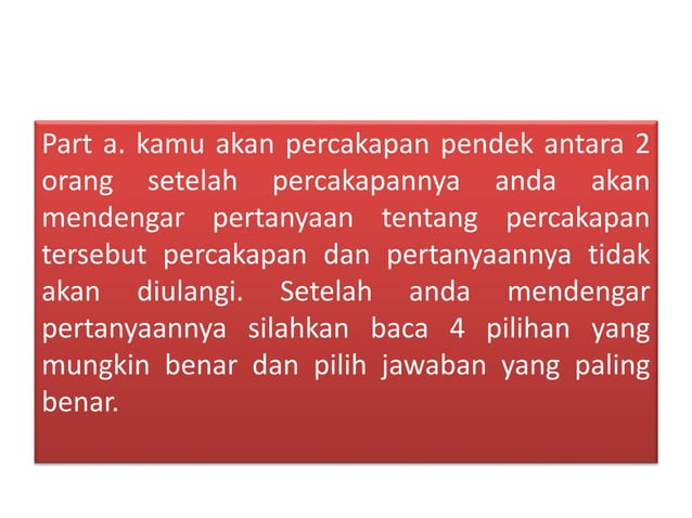 Contoh soal listening TOEFL PBT PART 3 | PPTX