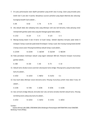 Contoh soal peluang | PDF