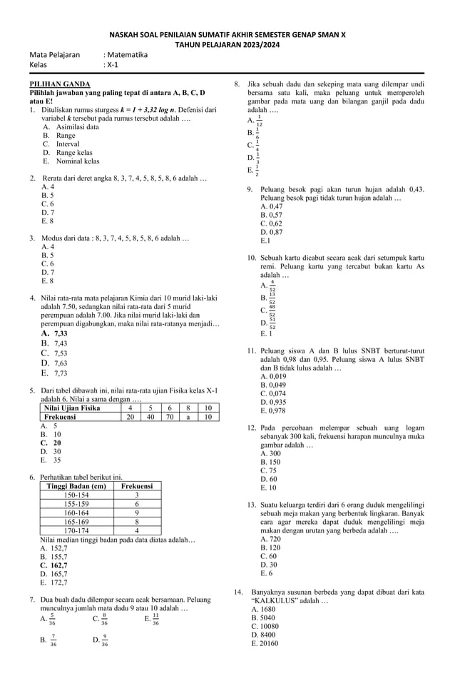 CONTOH SOAL PENILAIAN SUMATIF KELAS X.pdf
