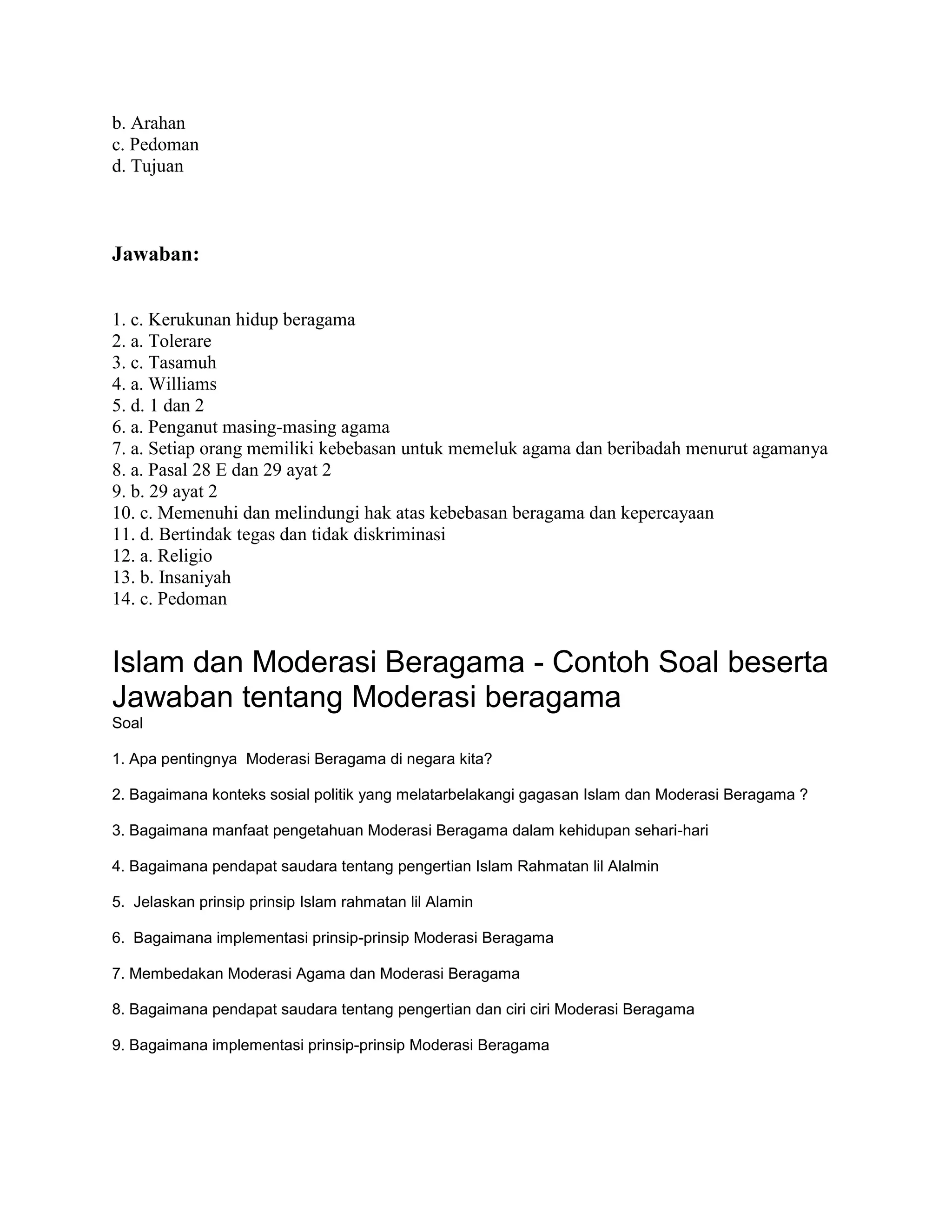 Contoh Soal PG Tentang Moderasi Beragama.docx