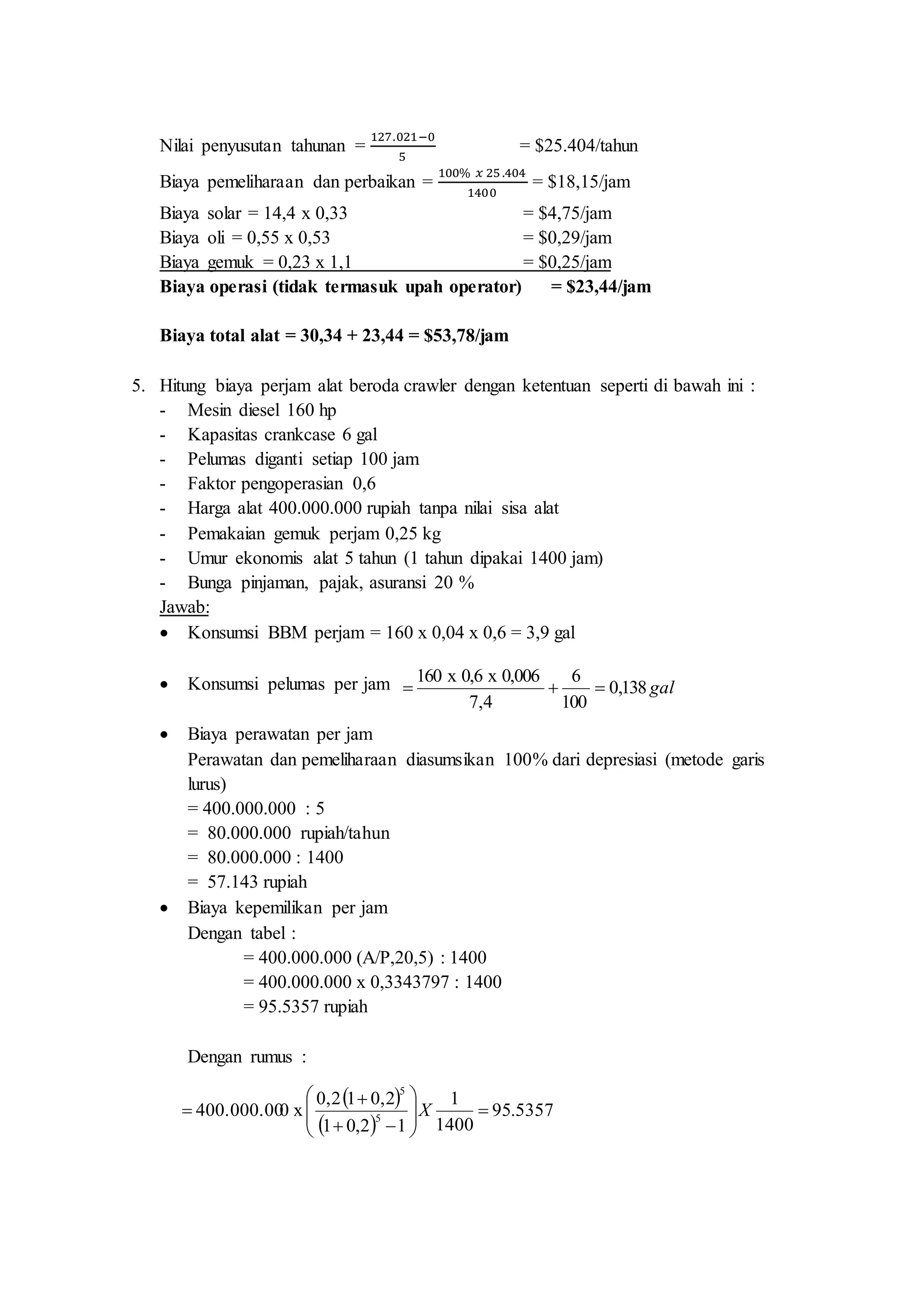 Contoh soal produktivitas_alat_berat_scr | DOCX