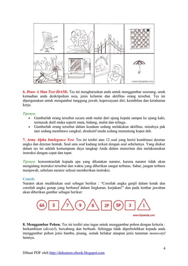Contoh soal psikotest dan tips menghadapi tes psikotest | PDF