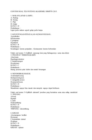 Contoh soal sbmptn bagian saintek | DOCX