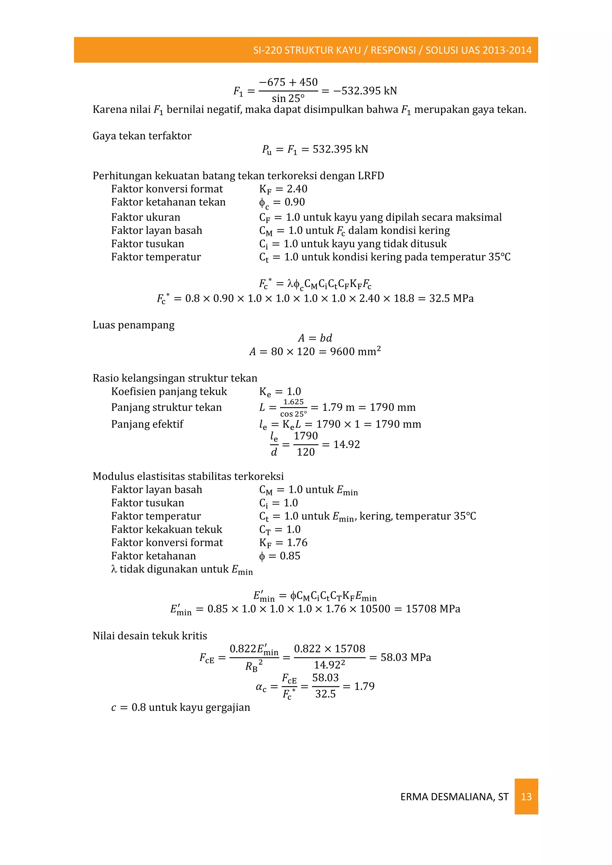 Contoh soal struktur_kayu | PDF