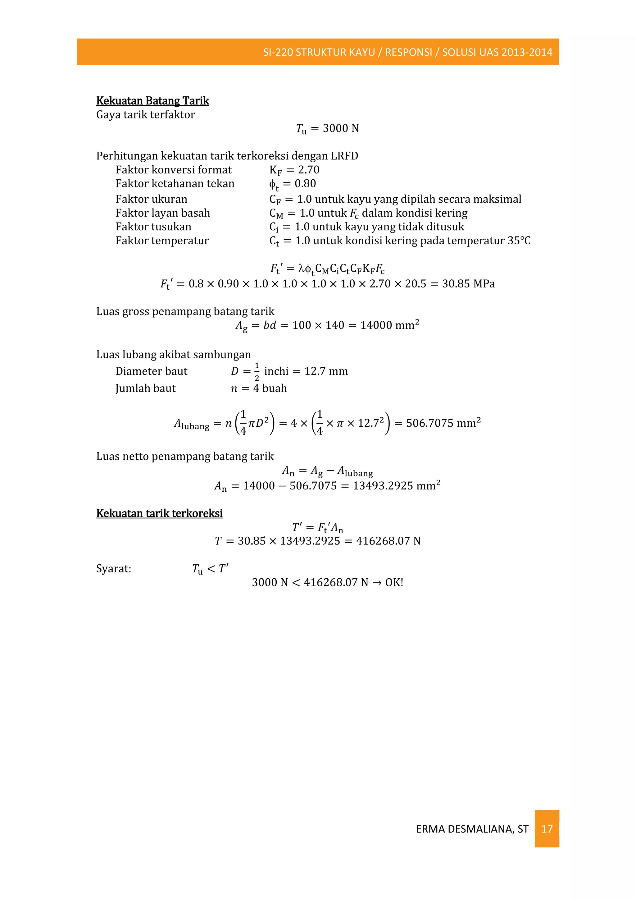Contoh soal struktur_kayu | PDF