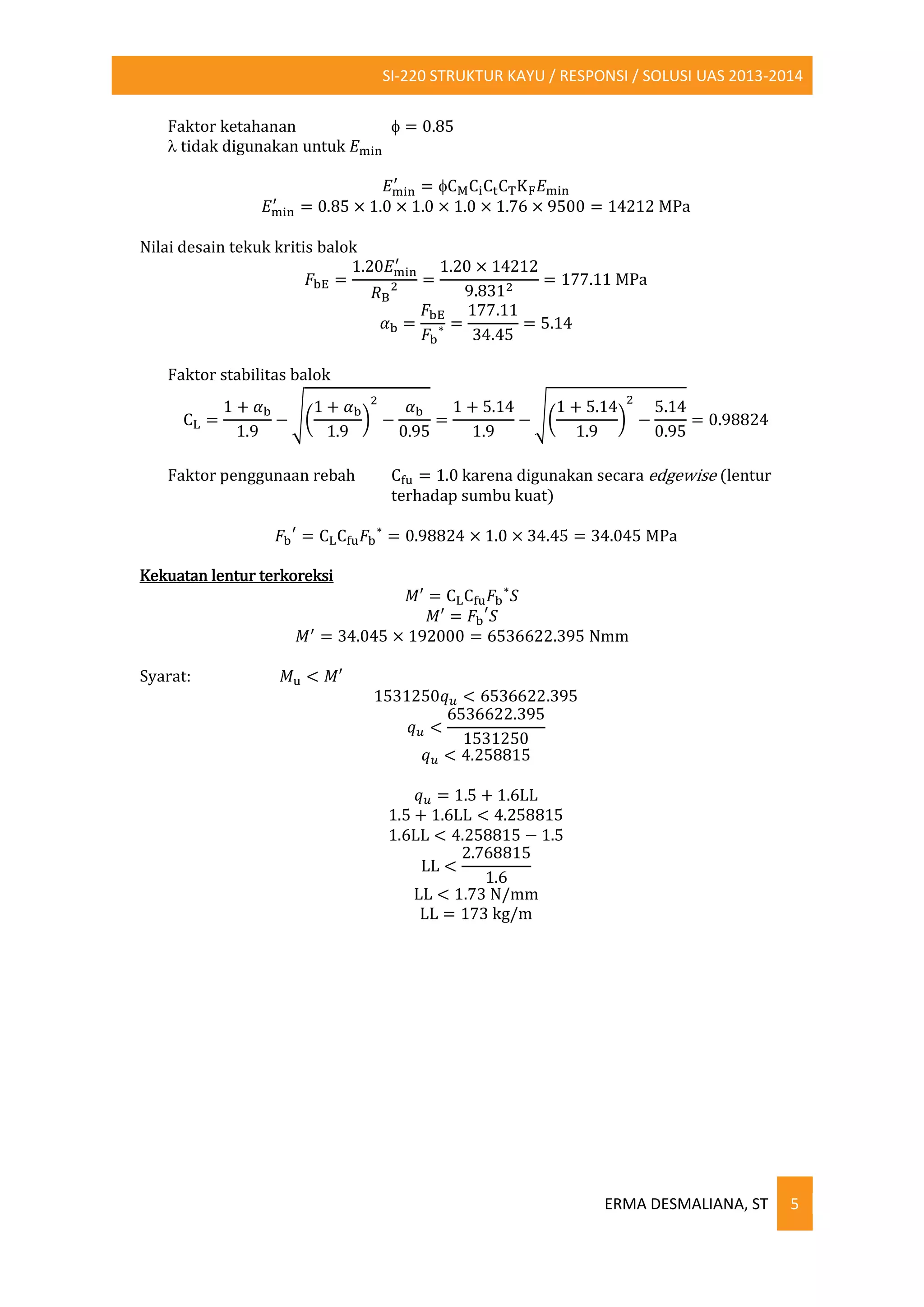 Contoh soal struktur_kayu | PDF